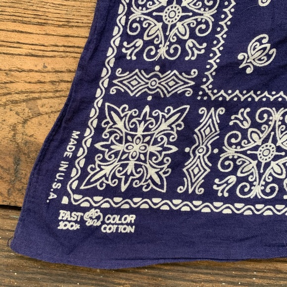 Vintage | Accessories | Vintage Fast Color Soft Cotton Blue Bandana ...